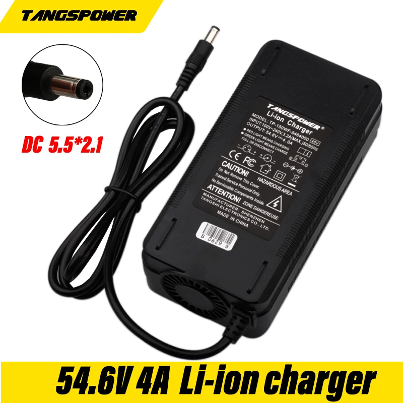 48V 54.6V 4A Lithium Battery Charger 54.6V 4A Electric Bike Charge For ...