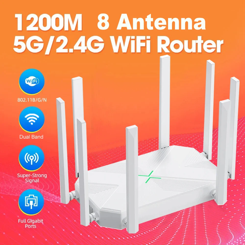 8-Antenna-1200M-Wireless-Router-Enhancer-WIFI-Repeater-External-2-4G-5G ...