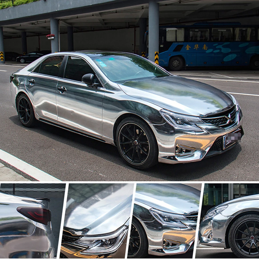 Black Chrome Vinyl Wrap 3 M Stretchable Mirror Chrome Vinyl Wrap Film ...