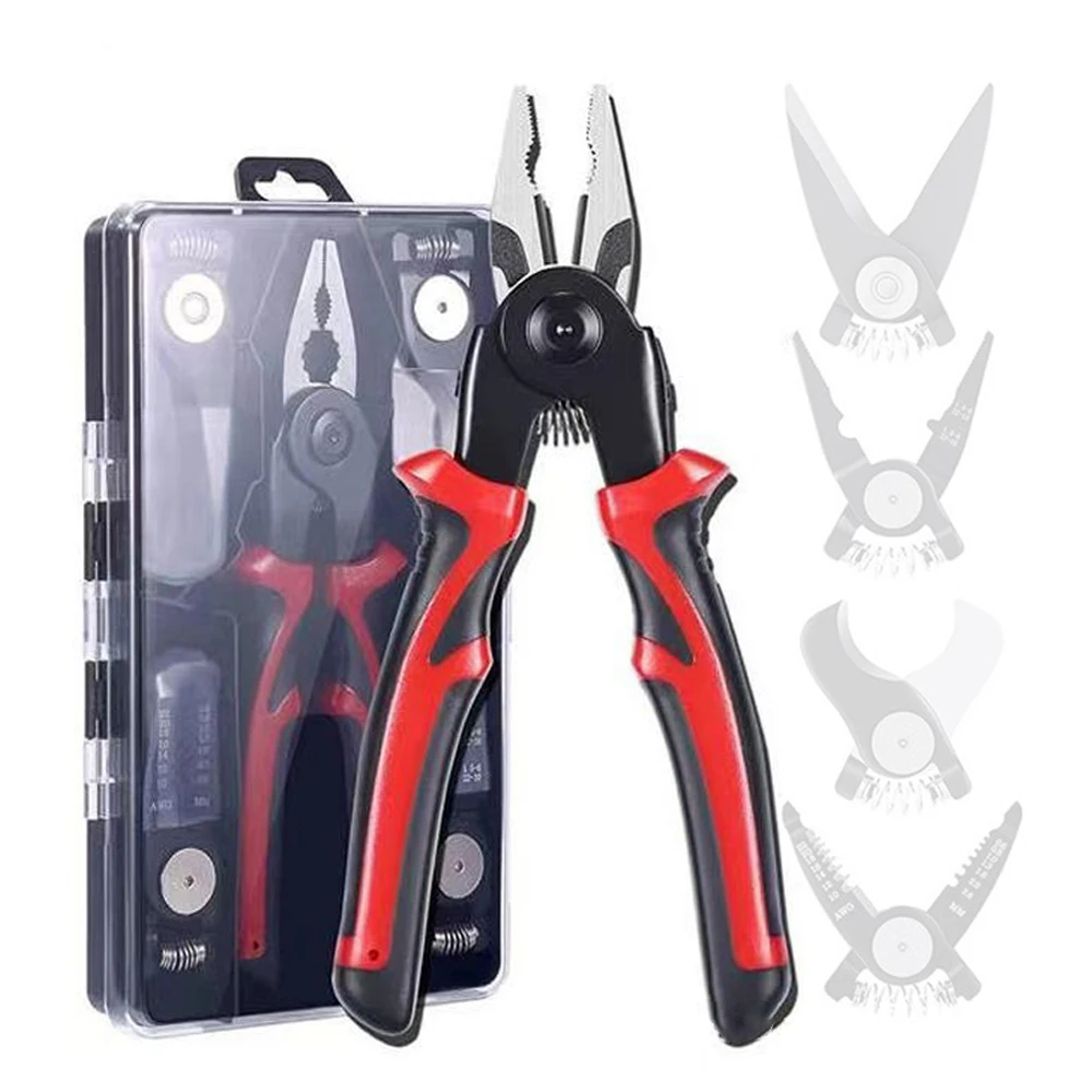 5in1-Multifunctional-Interchangeable-Heads-Pliers-Set-Steel-Wire-Pliers ...