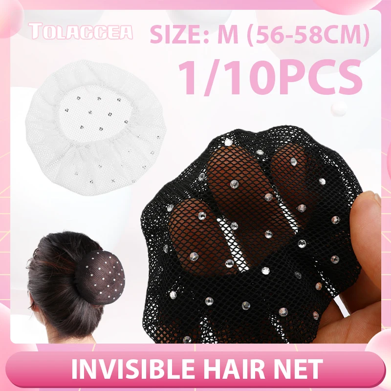 1-10PCS-White-Black-Hairnets-10cm-Invisible-Mesh-Styling-Hairnet-Soft ...