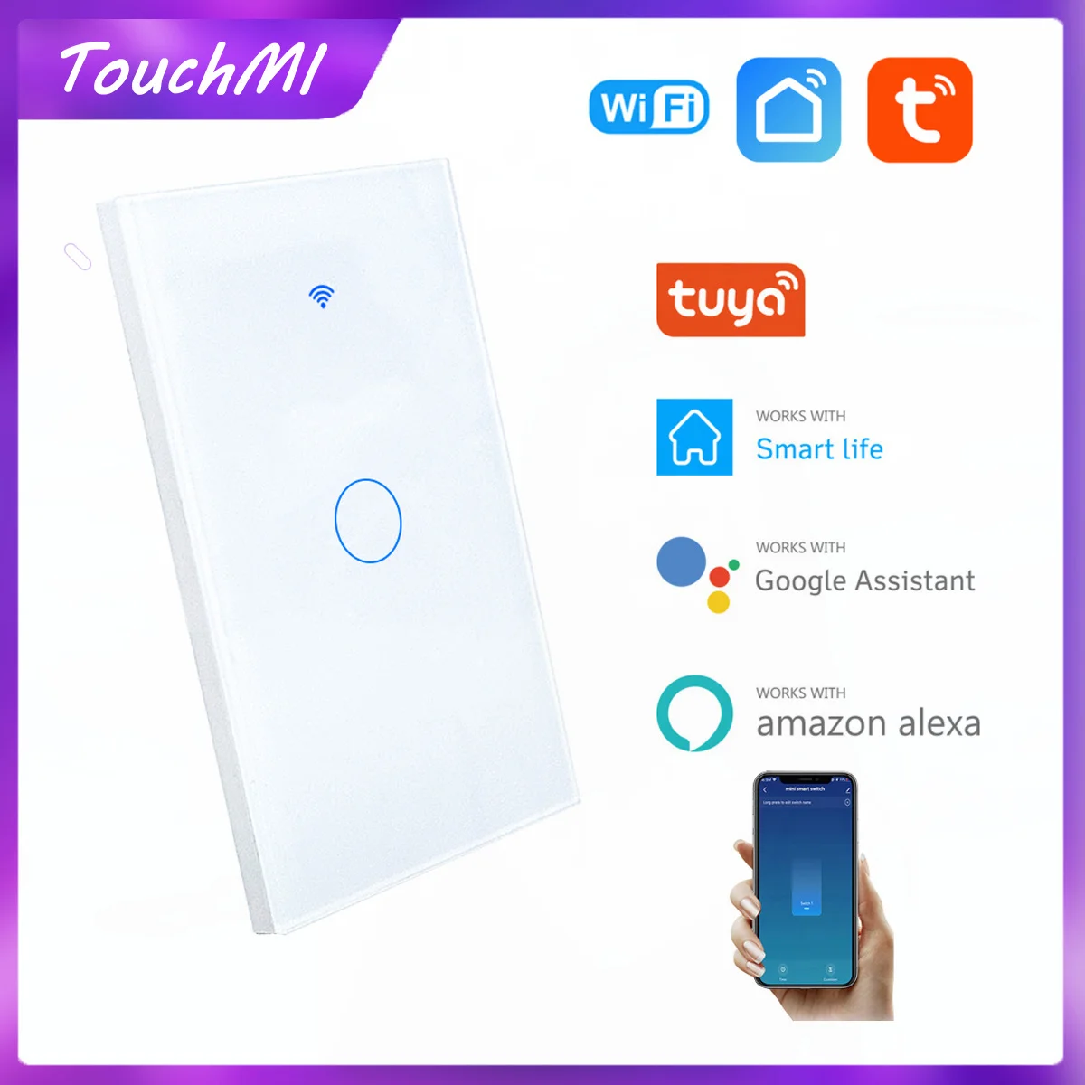 Tuya Wifi Smart Switch Us 1/2/3gang Neutral Wire/no Neutral Wire,smart ...