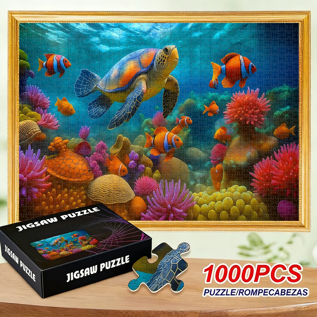 500/1000pcs Ocean World Jigsaw Puzzle | Turtles, Clownfish, Coral Reef ...