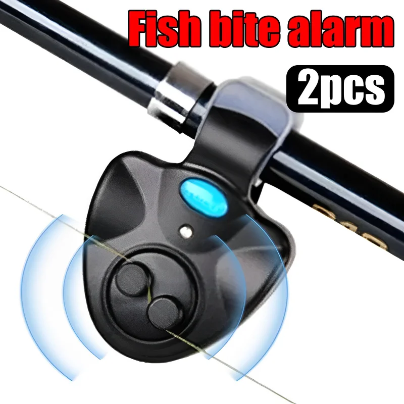 Electronic LED Light Night Fishing Rod Fish Bite Sound Alarm Alert Tool ...