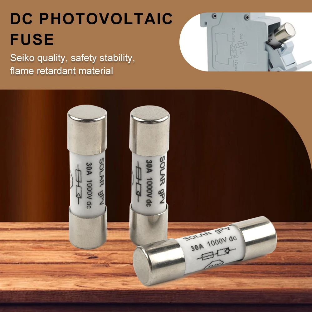 DC PV Fuse 1000V High Voltage For Solar System Short Circuit Protection ...