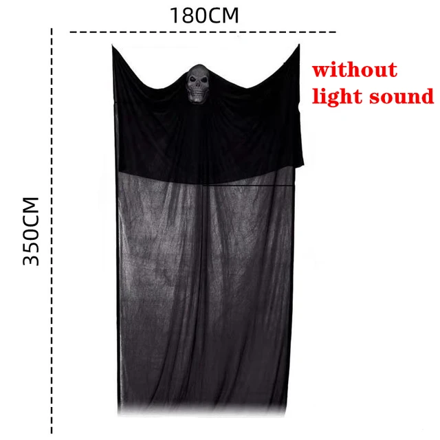 Halloween Ghost Hanging Activated Decorations with LED Light-up Red ...