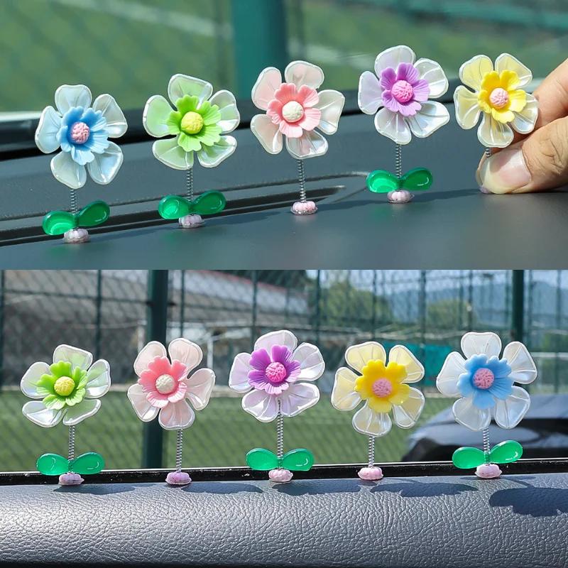 Shell-Flower-Car-Ornaments-Car-Center-Console-Dashboard-Ornament-Shake ...
