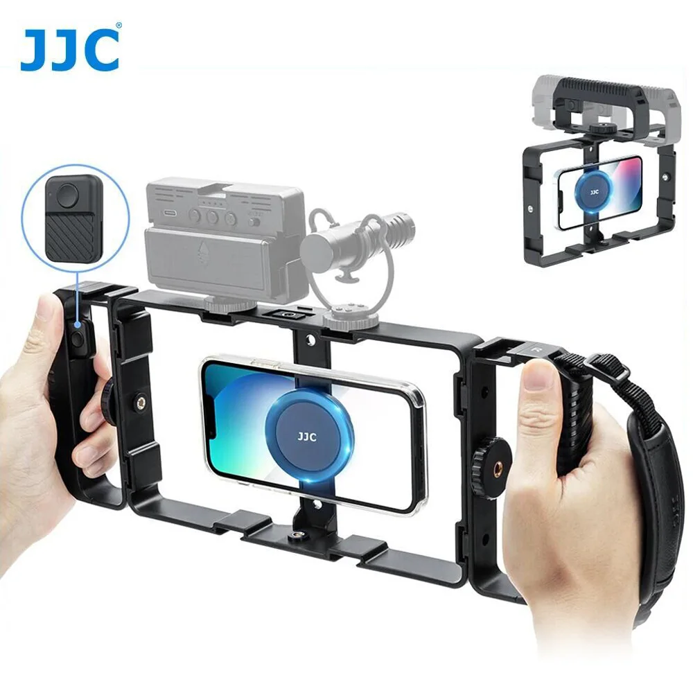 JJC-Magnetic-Smartphone-Video-Rig-Kit-with-Remote-Control-Vlog-Cage ...