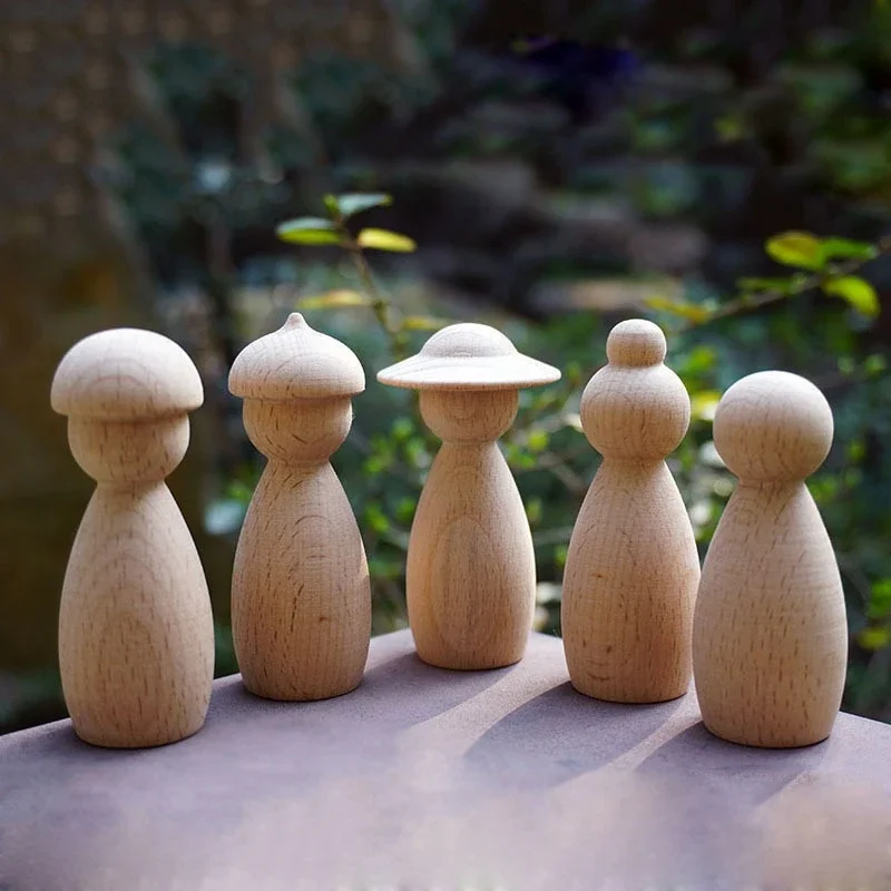 20Pc-Hout-Decoratie-Houten-Ambachten-Onvoltooide-Vormen-Diy-Peg-Poppen ...