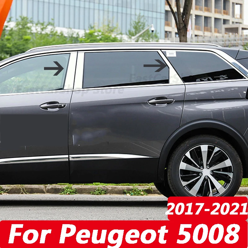 For Peugeot 5008 Car Door Window Middle Column Trim Decoration ...
