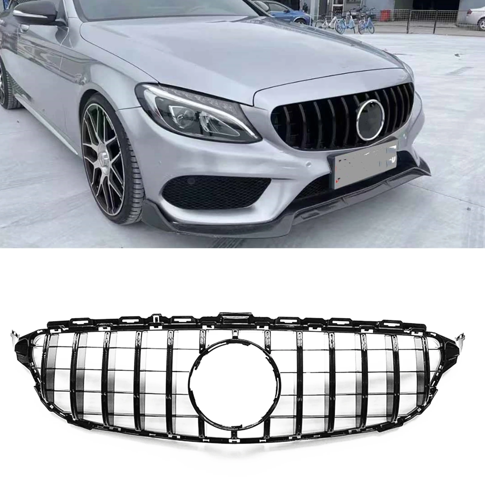 Grill-For-Mercedes-Benz-C-Class-W205-2014-2018-C180-C200-C250-C300-C350 ...