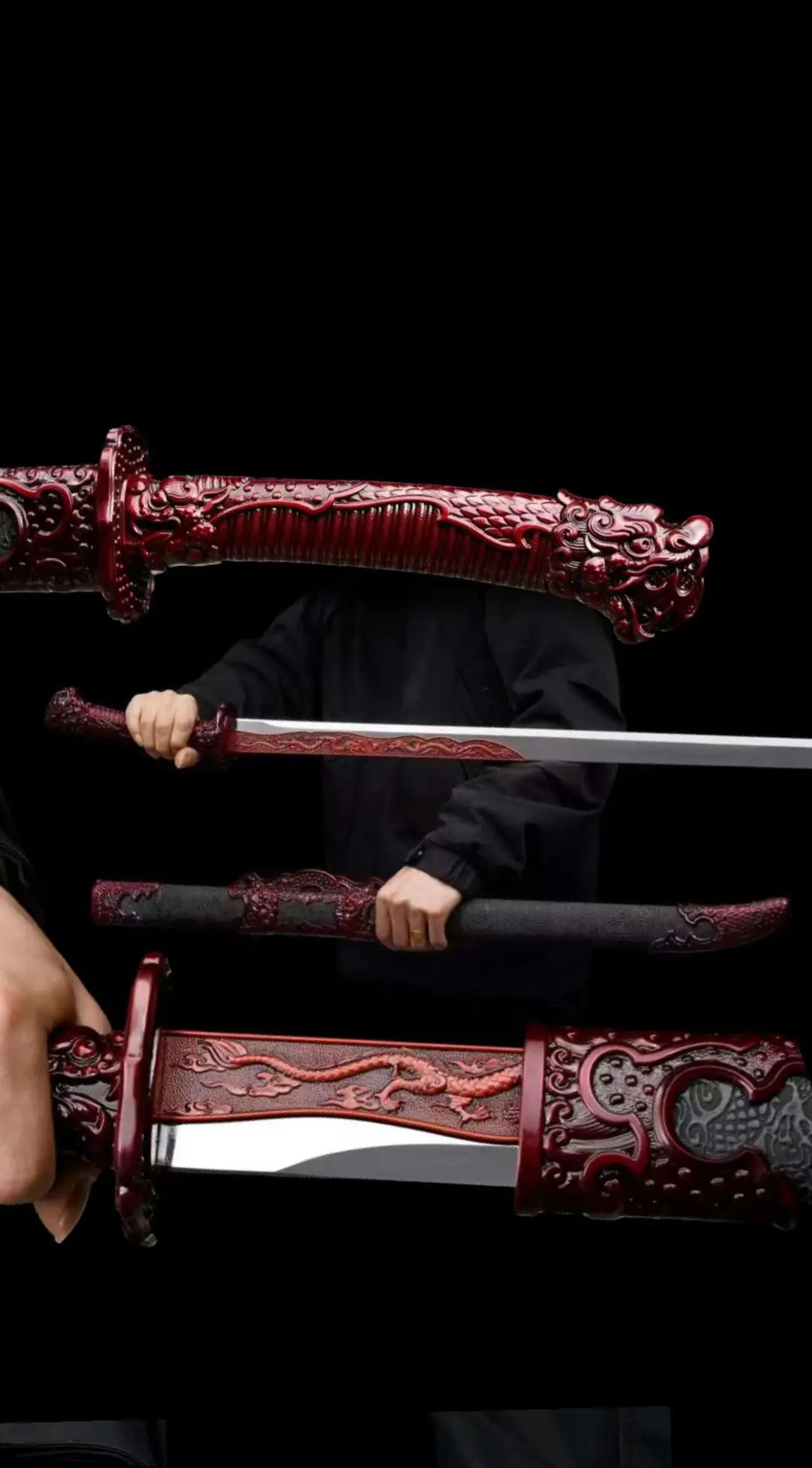 Loong-Dragon-Battle-Sword-Real-Handmade-Multi-Refined-Manganese-Steel ...