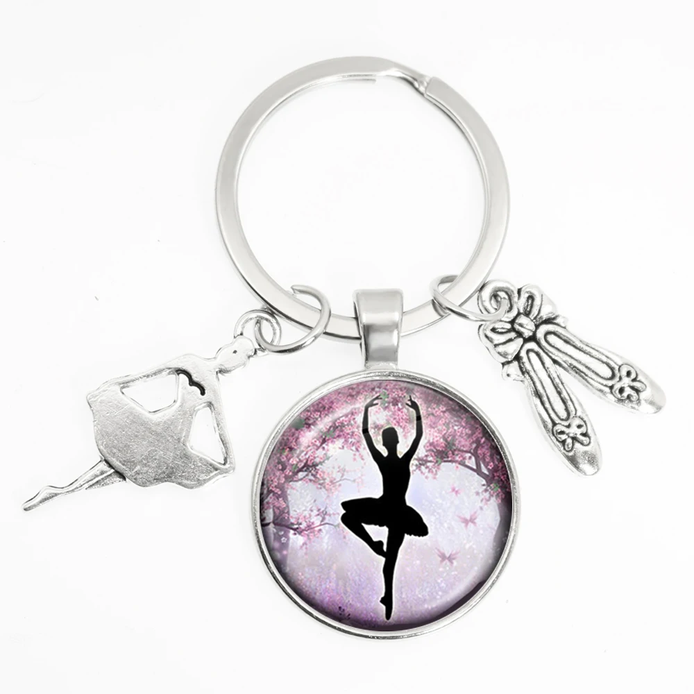 Ballerina-Figure-Silhouette-Keychain-Ballet-Glass-Pendant-Charm ...