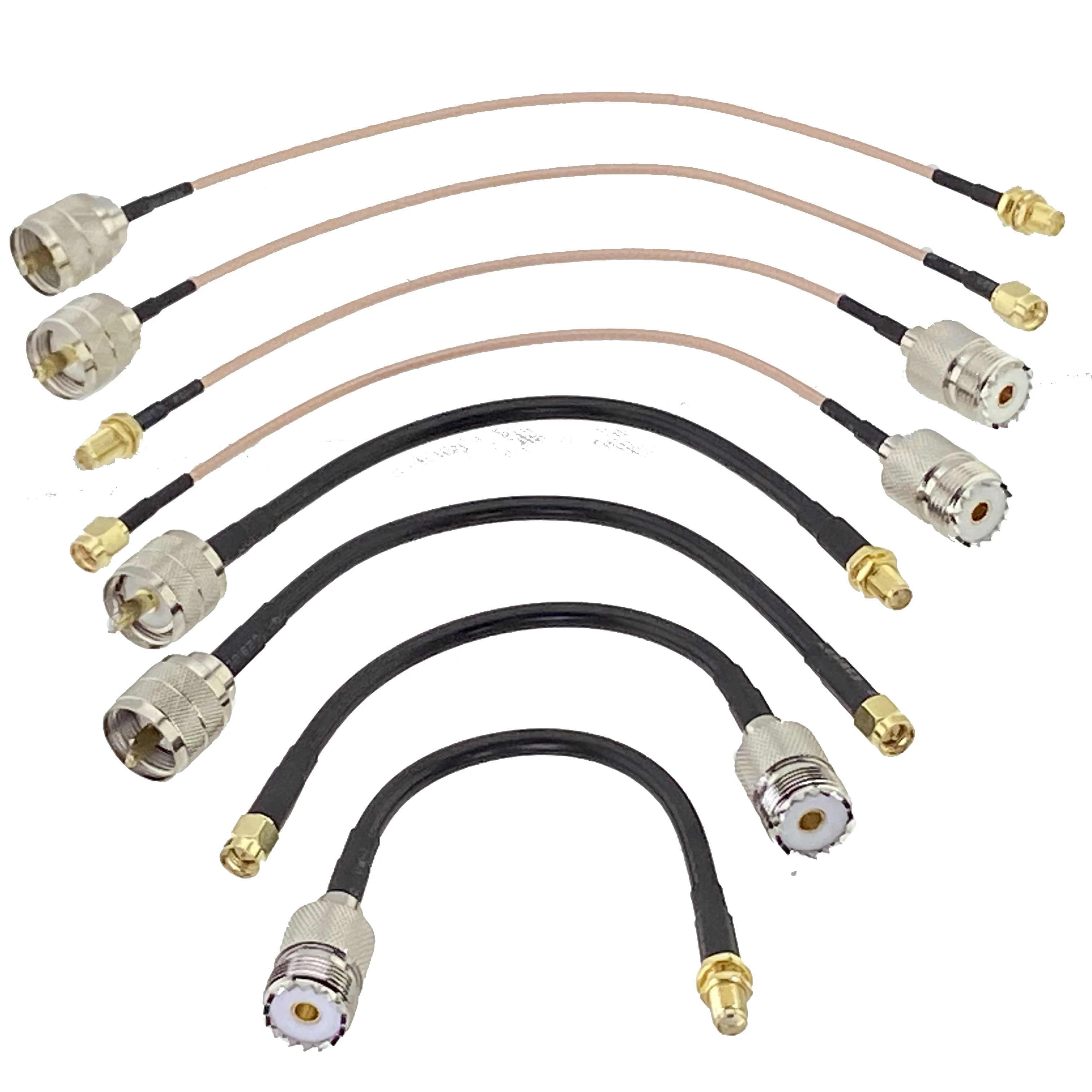RG316 RG58 UHF PL259 SO239 to SMA Male Plug & Female Jack Connector ...
