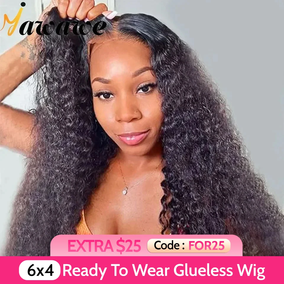 YAWAWE-Pre-Bleached-Glueless-Wig-Human-Hair-Ready-To-Wear-Water-Wave ...