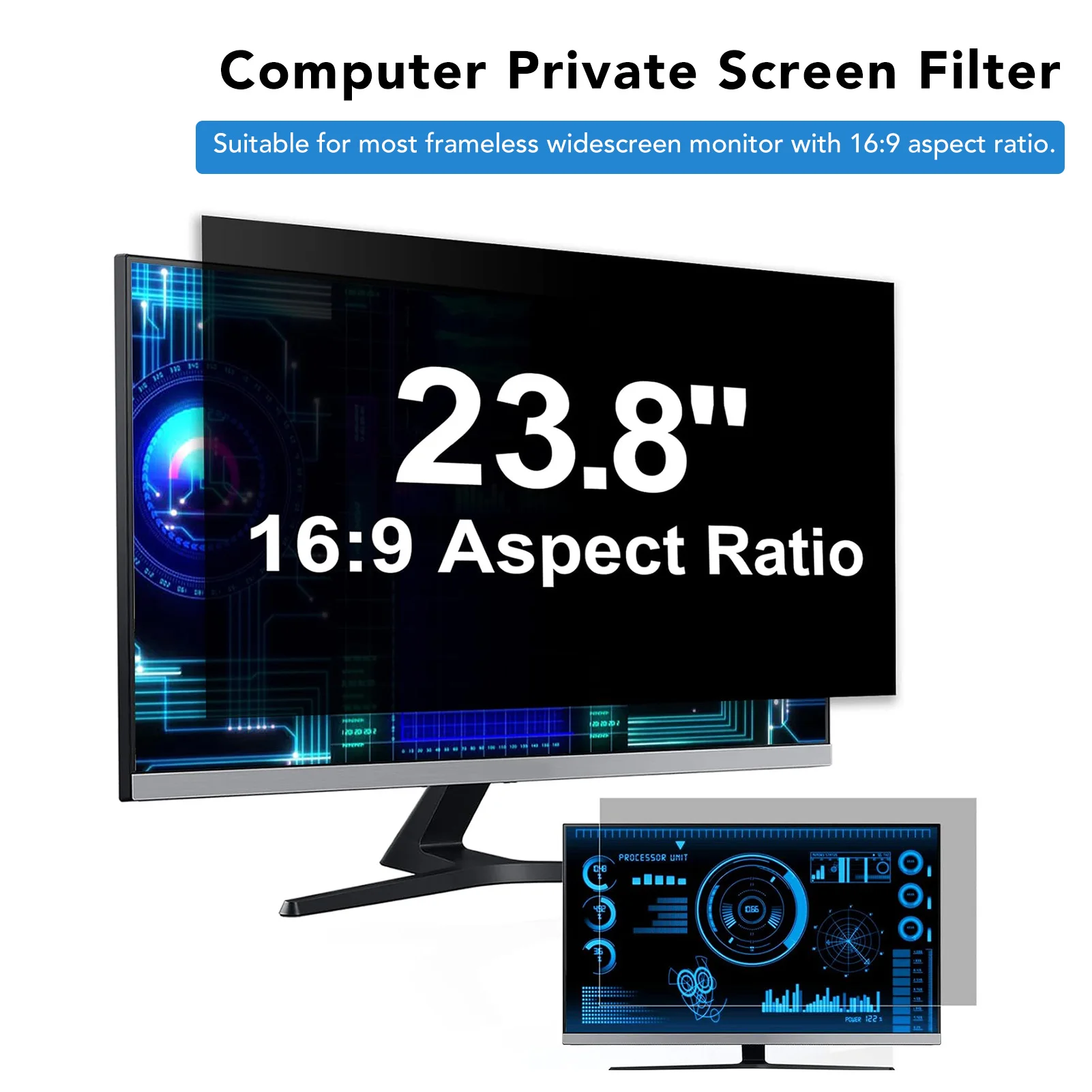 23.8in Computer Private Screen Filter Laptop Private Screen Protector ...