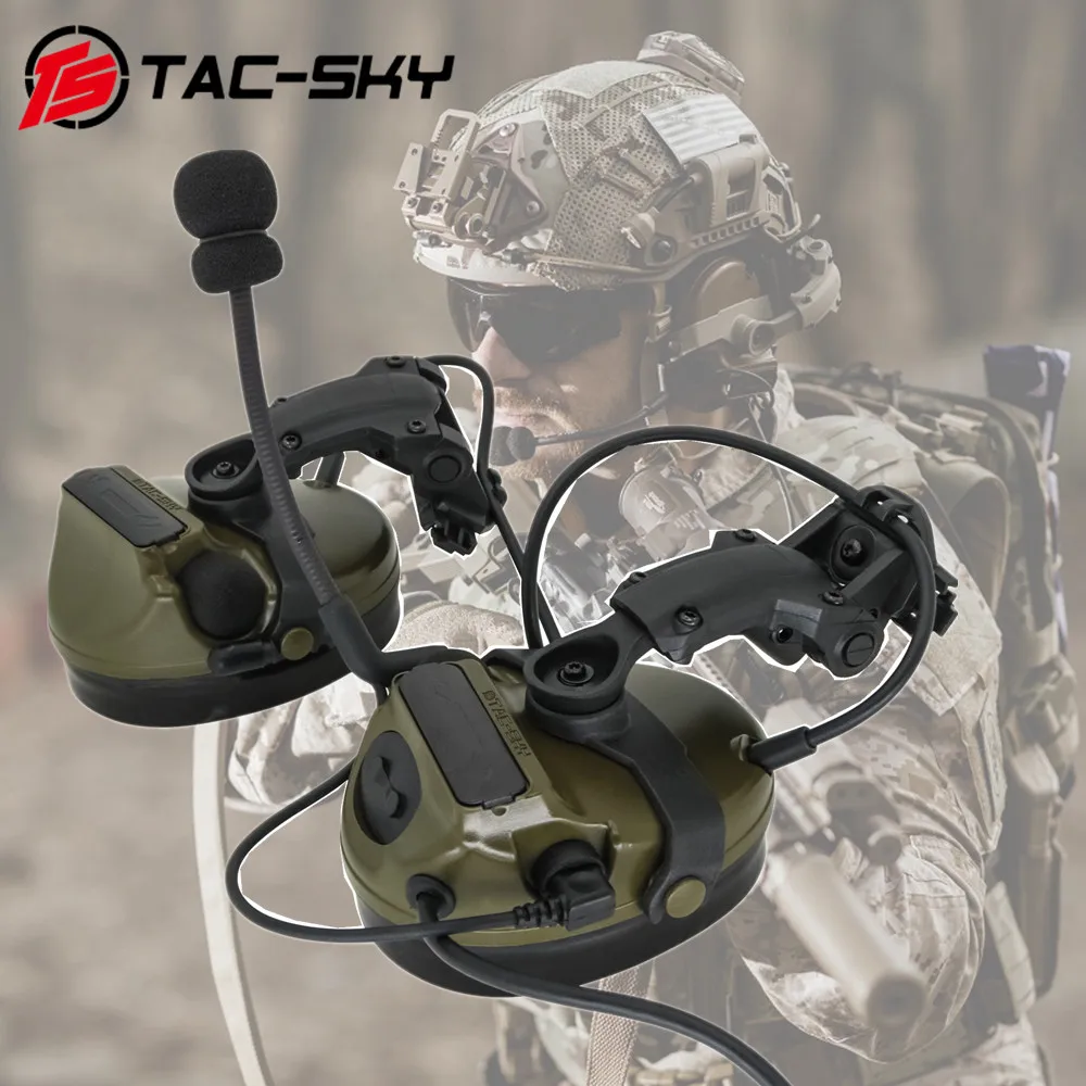 TS TAC-SKY Tactical Helmet ARC Rail Adapter COMTAC III Tactical Electronic Shooting Earmuffs ...