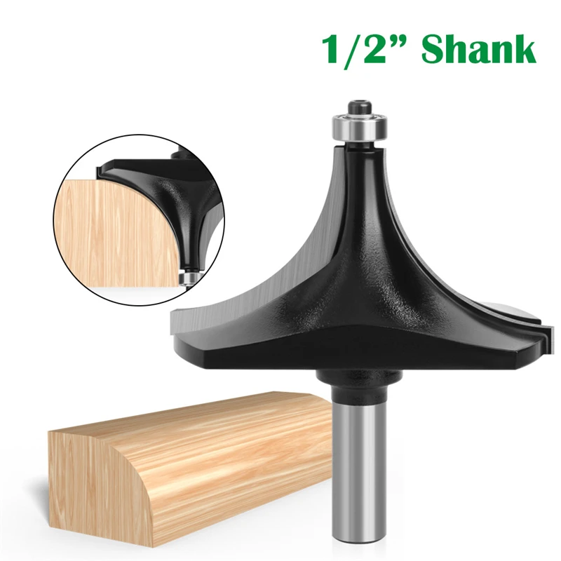 12mm 1/2 Shank big Corner Round Router Bit with Bearing for Edging Wood ...