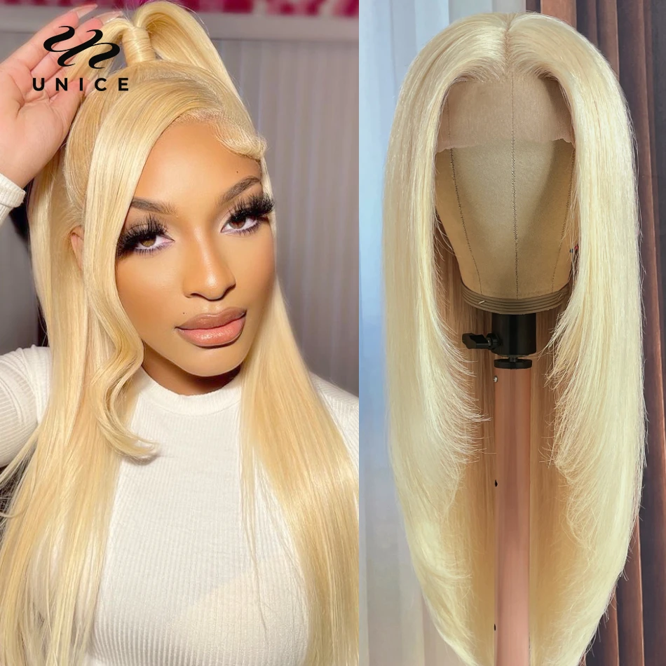 Unice Hair613 Blonde Bone Straight Lace Front Wigs with Layer Inner ...