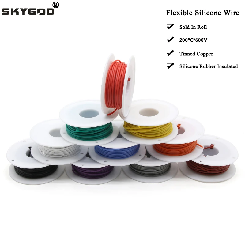 Flexible Silicone Wire In Roll 30/28/26/24/22/20/18/16awg Silicone ...