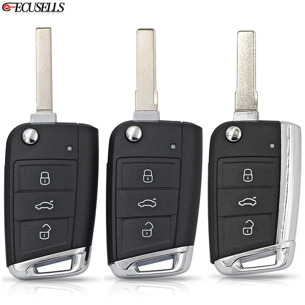 Ecusells-Car-Remote-Key-Shell-Case-HU66-HU162T-Blade-for-V-W-MQB-Golf ...