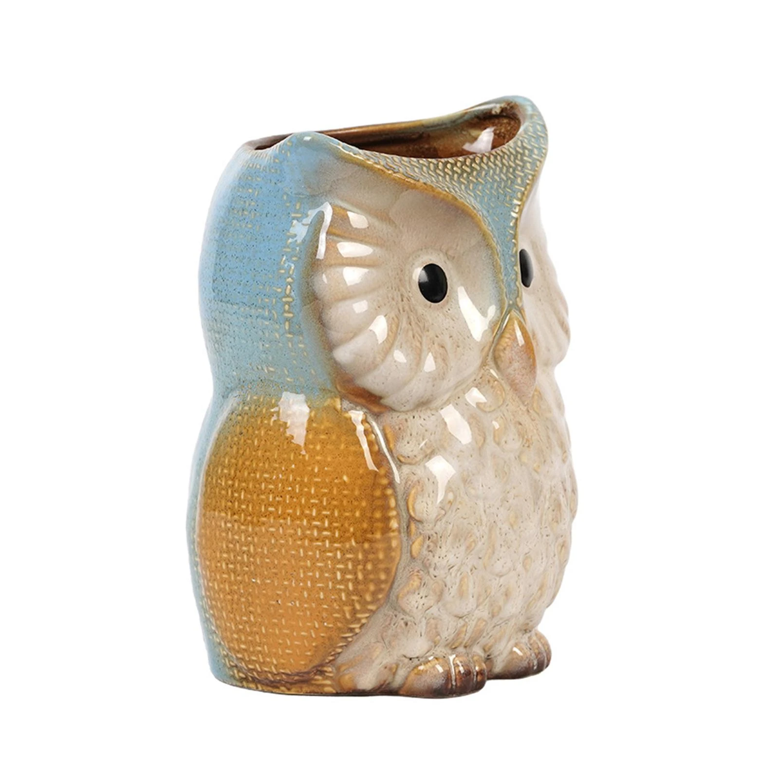 Owl Plant Pot Indoor Outdoor Ornament Storage Organizer Owl Vase Flower ...