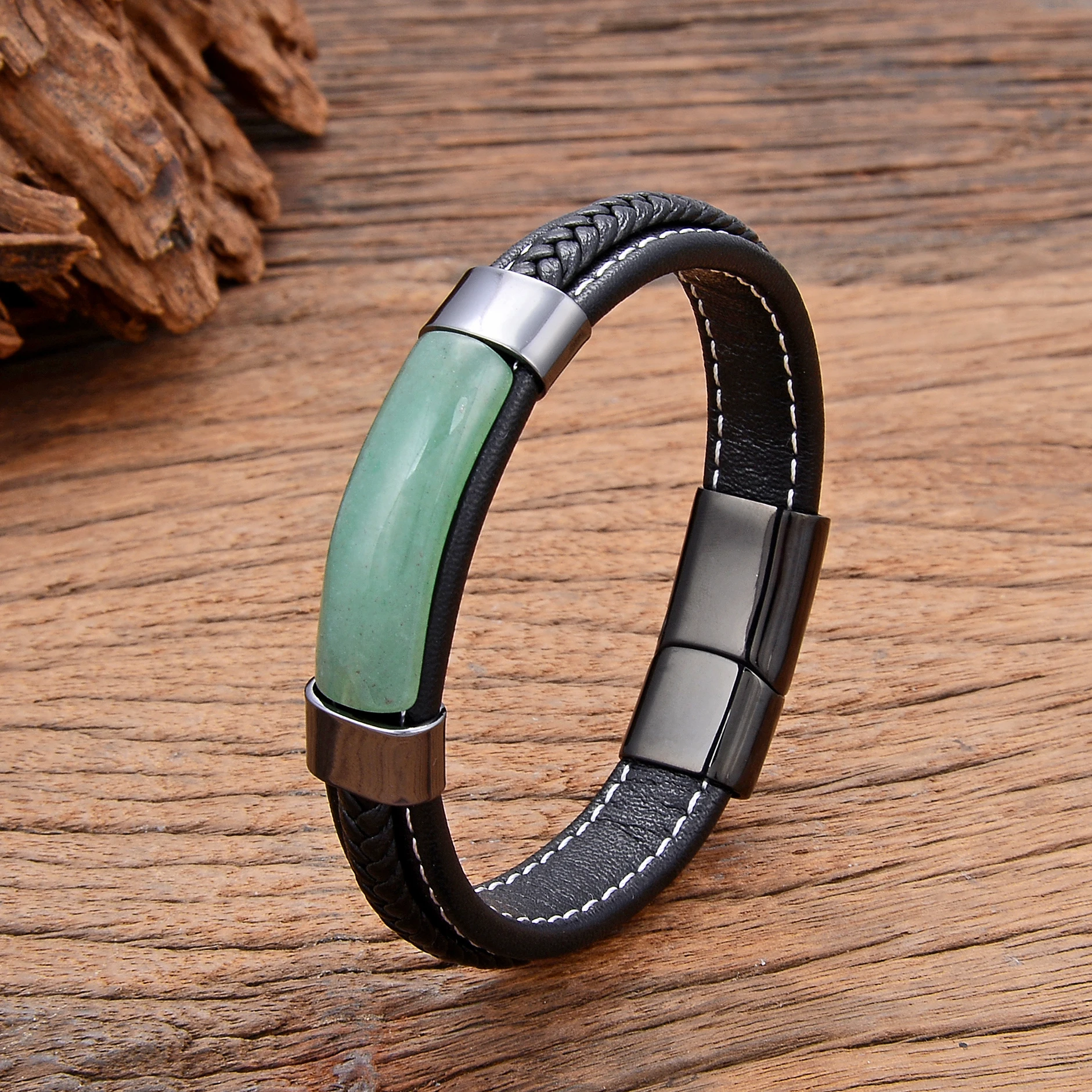 Pulseiras de cristal rosa olho de tigre natural para homens e mulheres ...