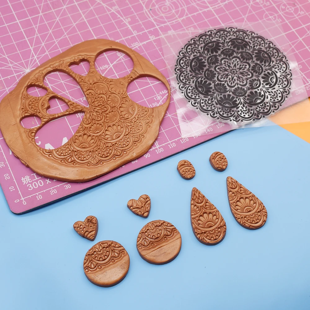 Mandala Texture Mat Polymer Clay | Transfer Sheets Polymer Clay - 9cm ...