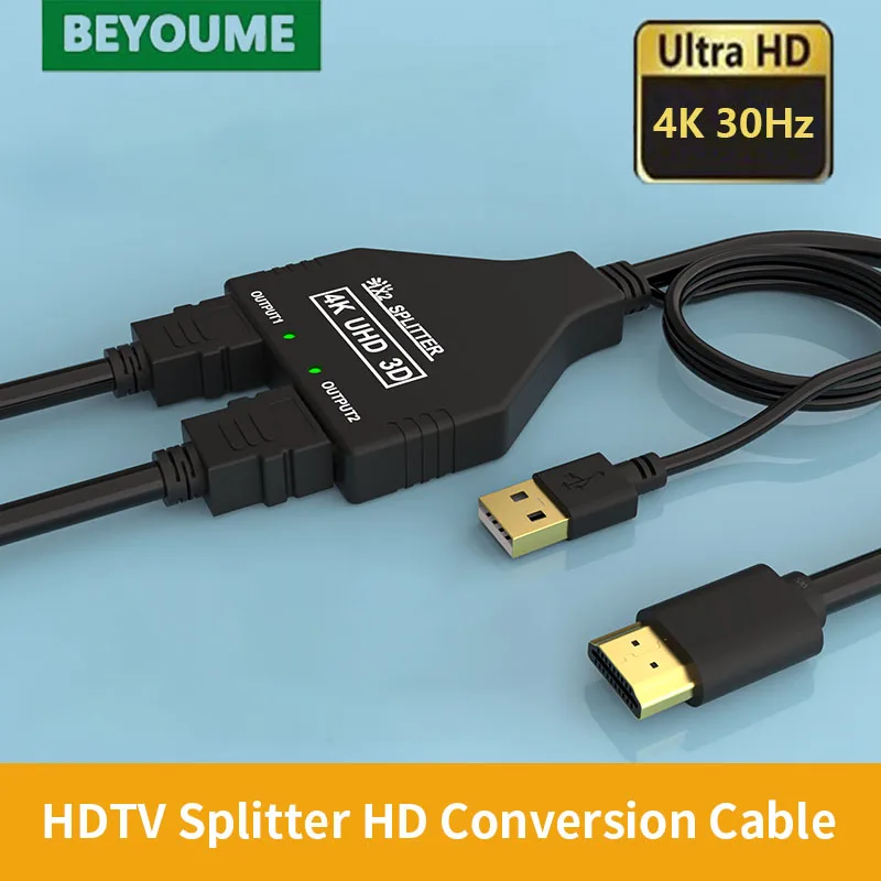 4K-HDMI-compatible-Splitter-Switch-1x2-1-in-2-Out-with-USB-Power-Line ...