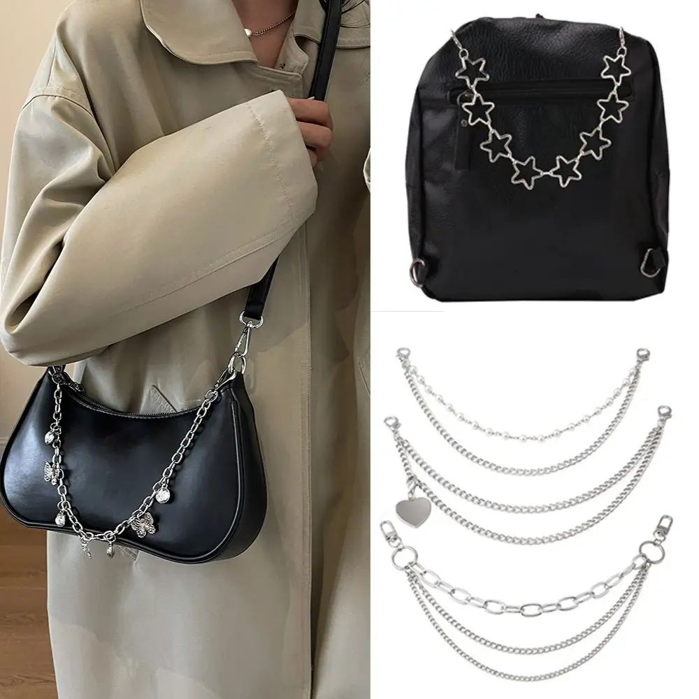 Hot Multi-layer Silver Metal Bag Chains Fashion DIY Shoulder Bag Chain ...