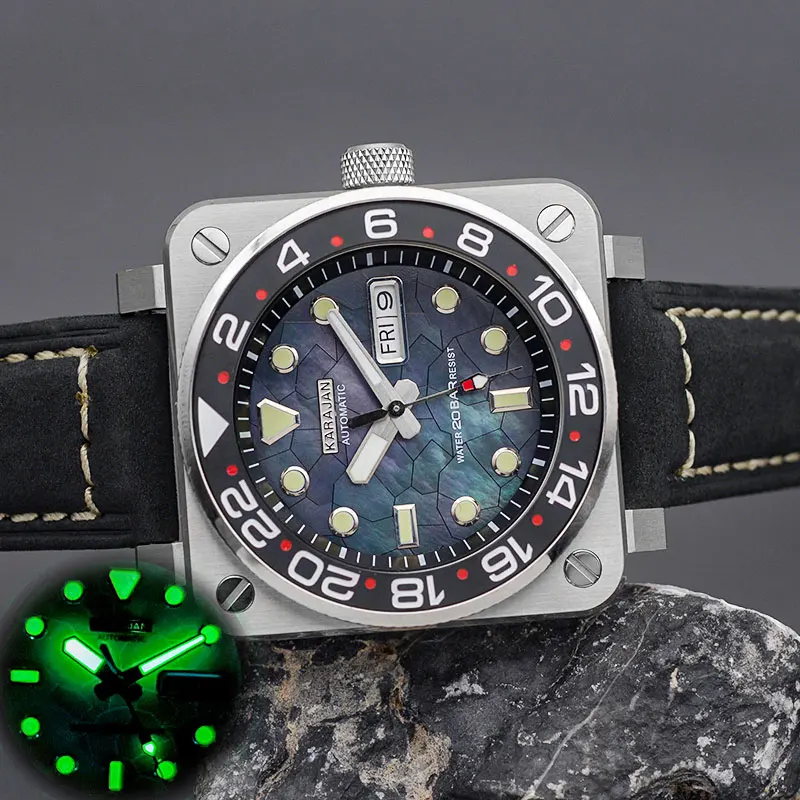 Square Men‘s Watch With Shell Dial And Seiko NH35 NH36 Automatic ...