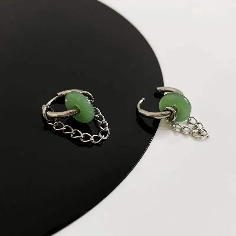 Pendientes-de-cadena-de-Jade-verde-para-mujer-joyer-a-China-Vintage-de ...
