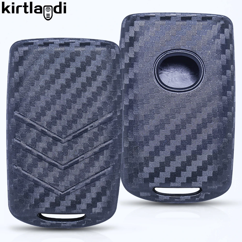 Silicone-Carbon-Fiber-Remote-Key-Shell-Holder-Chains-Car-Key-Cover-Case ...