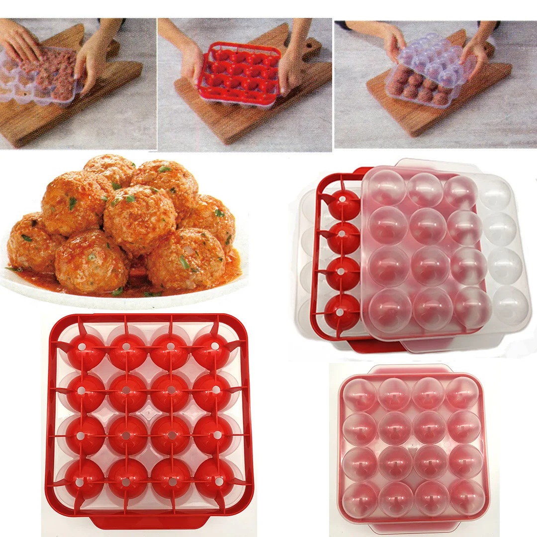 NEW Kitchen Plastic Meatball Mold Making Fish Melon Ball Self Stuffing ...