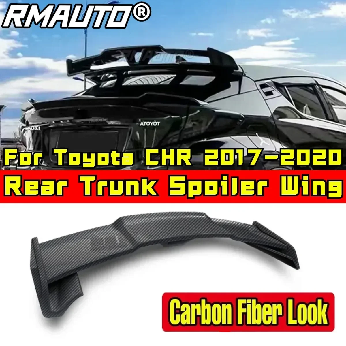 For Toyota CHR 2017 2018 2019 2020 Rear Spoiler Wing Modification Part ...