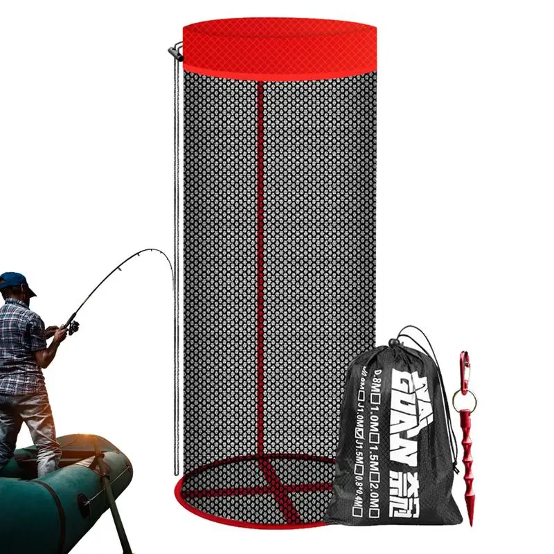 Fish Basket For Live Caught Fish Fishing Bait Mesh Fish Cage Floating ...