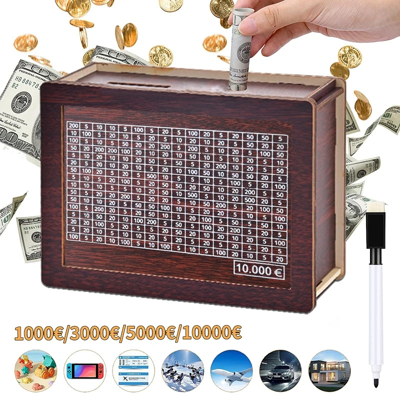 Hucha-de-madera-hecha-a-mano-alcanc-a-reutilizable-con-figuras-de ...