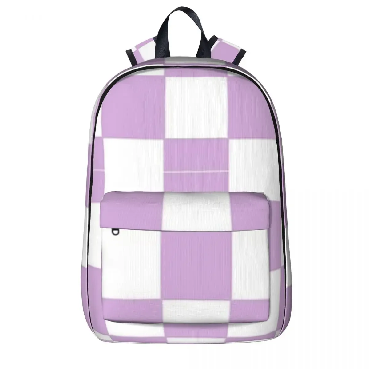 Purple-Checkered-Pattern-Woman-Backpacks-Boys-Girls-Bookbag-Casual ...