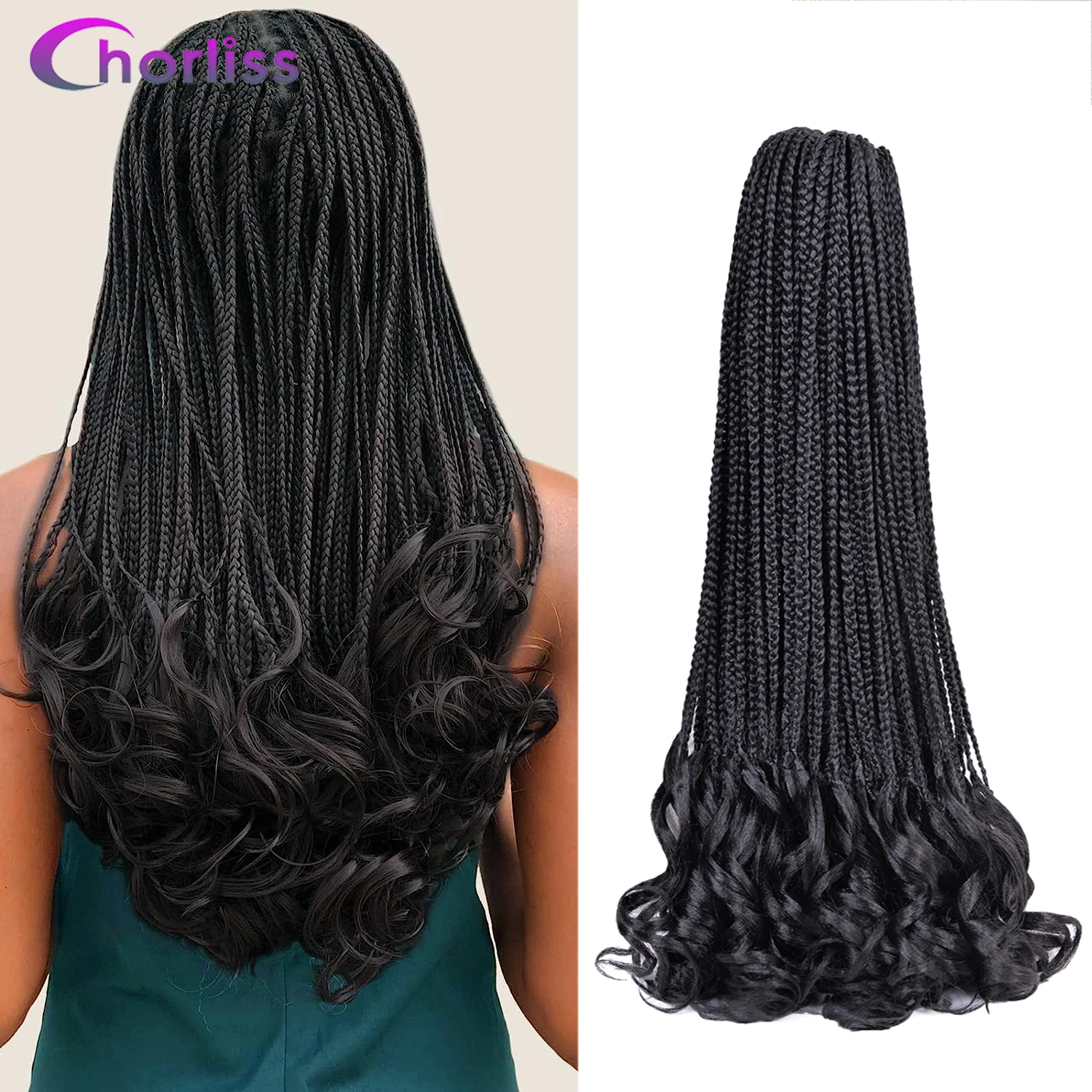 Box Braids With Crinkly Ends