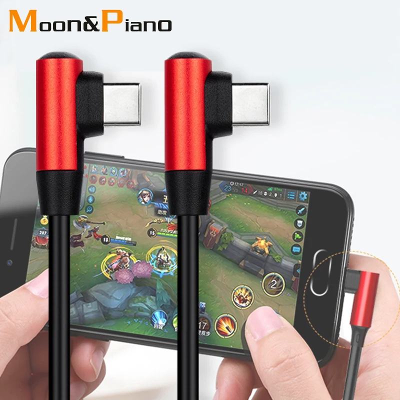 Double-Type-c-Cable-90-Degree-Right-Angle-Elbow-Data-Cables-20V-3A-60W ...