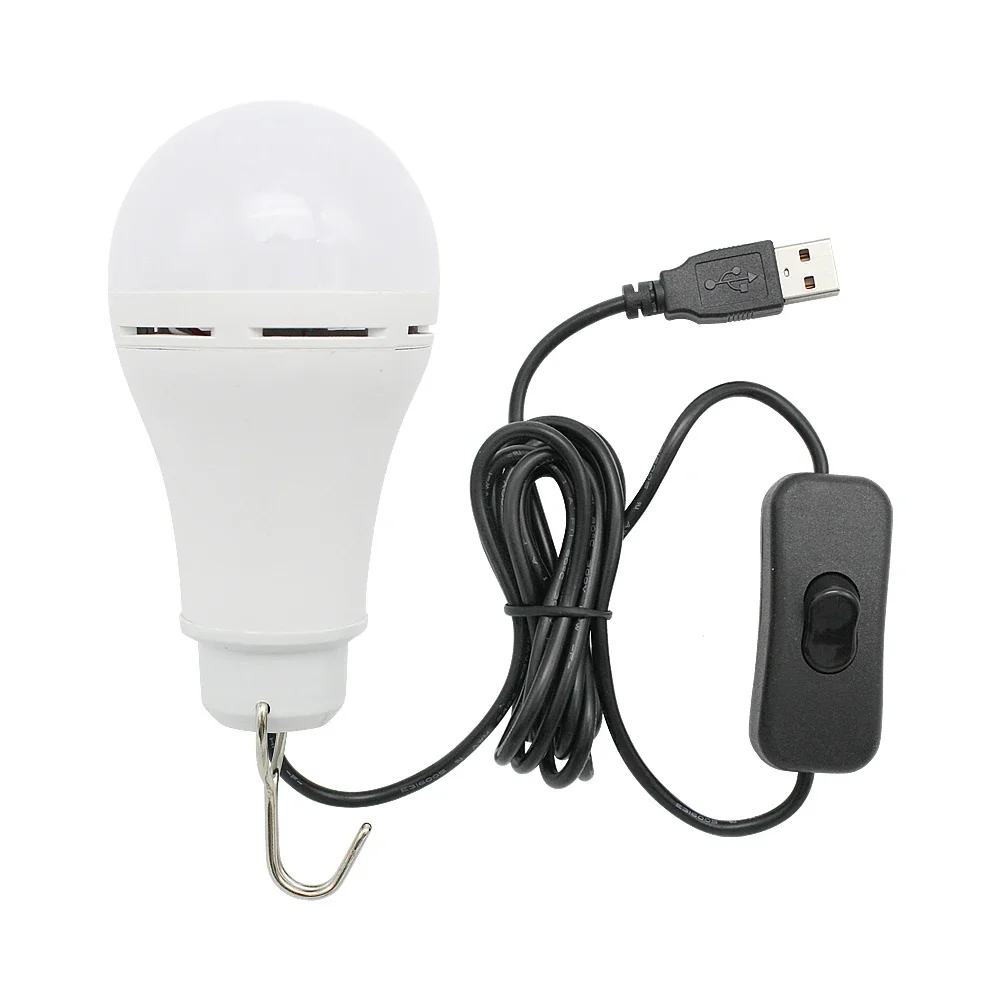 Portable Lanterns 5W USB LED Bulb Light With Switch Button Home ...