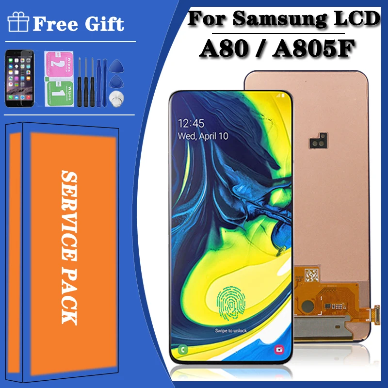 Pantalla LCD original de 6,7 pulgadas para Samsung Galaxy A80, A805, A805F, montaje de ...