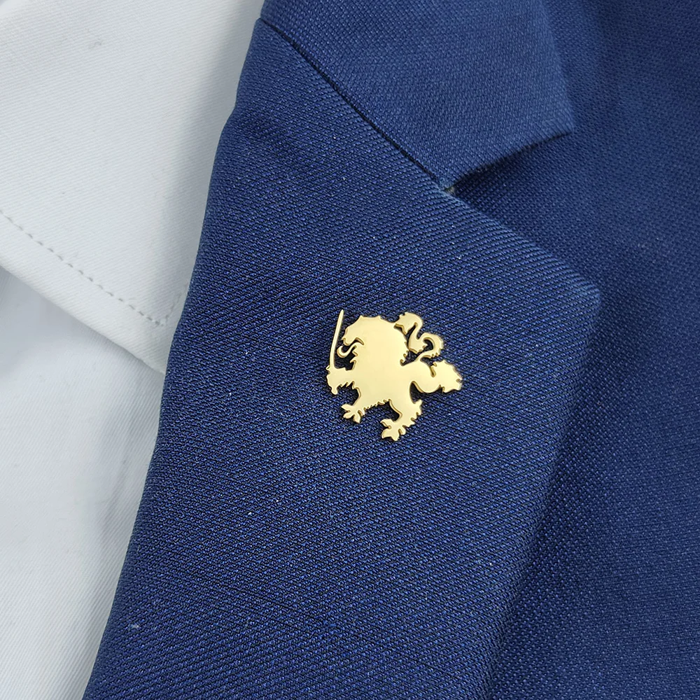 Gold-plated-sword-holding-lion-badge-men-s-suit-brooch-black-lapel-pin ...