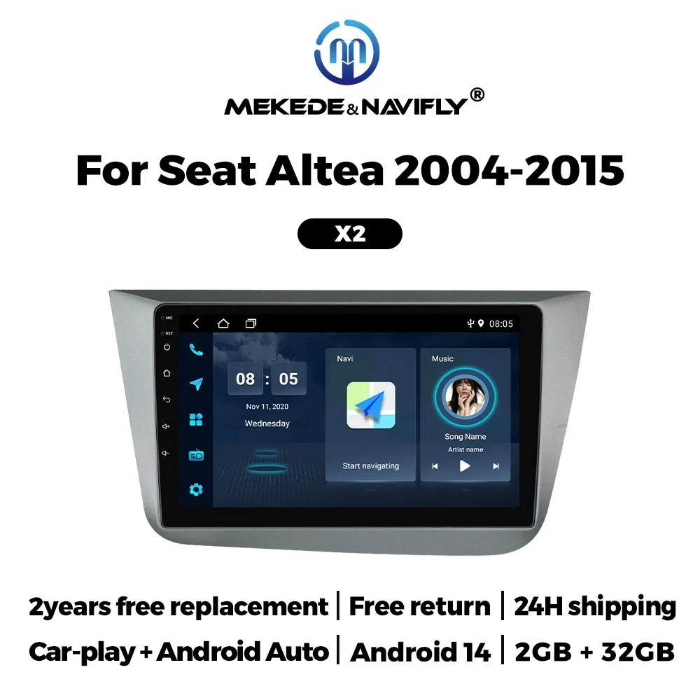 MEKEDE Android 14 9 Inch Car FM Radio Carplay Wireless auto For Seat ...