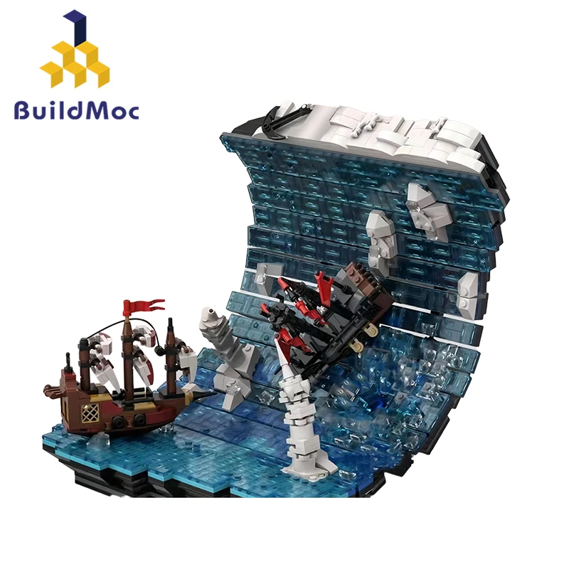 Buildmoc navio no mar de gelo terra ahoy bloco de construção conjunto ...