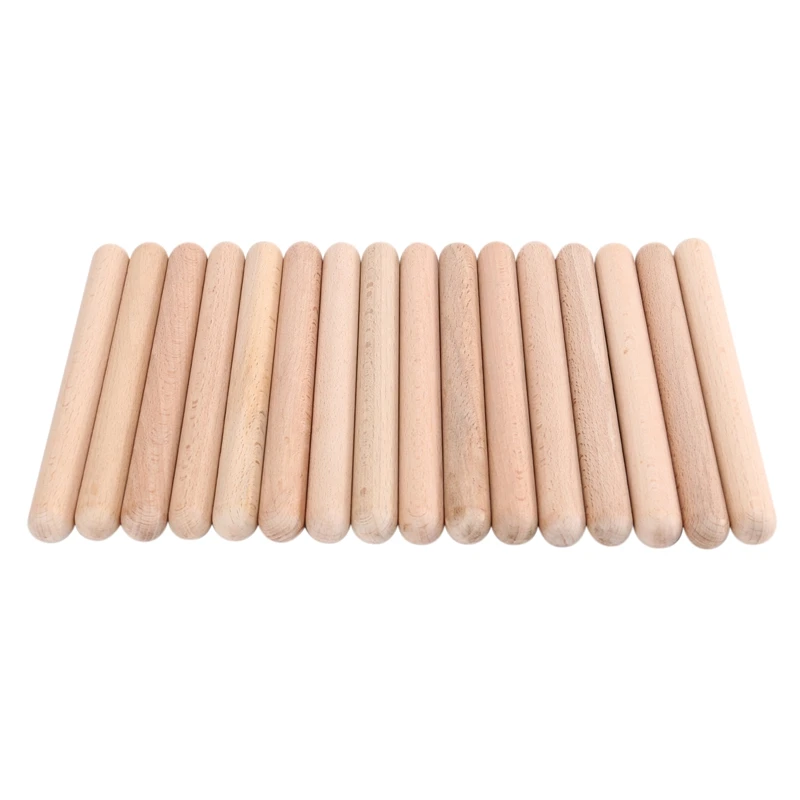 8 Pairs Classical Wood Claves Musical Percussion Instrument Natural ...