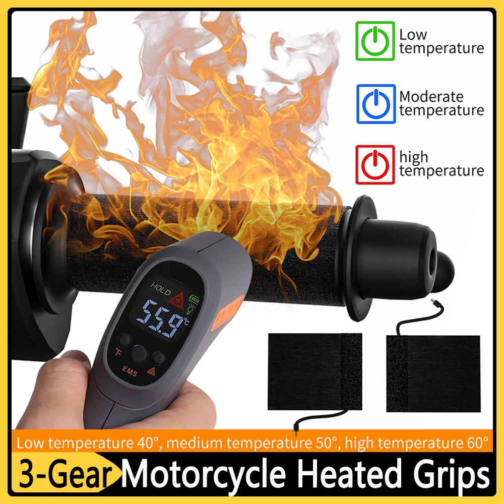 12V-3-Gear-Motorcycle-Heated-Hand-Grips-Anti-Vibration-Anti-Slip-Hot ...