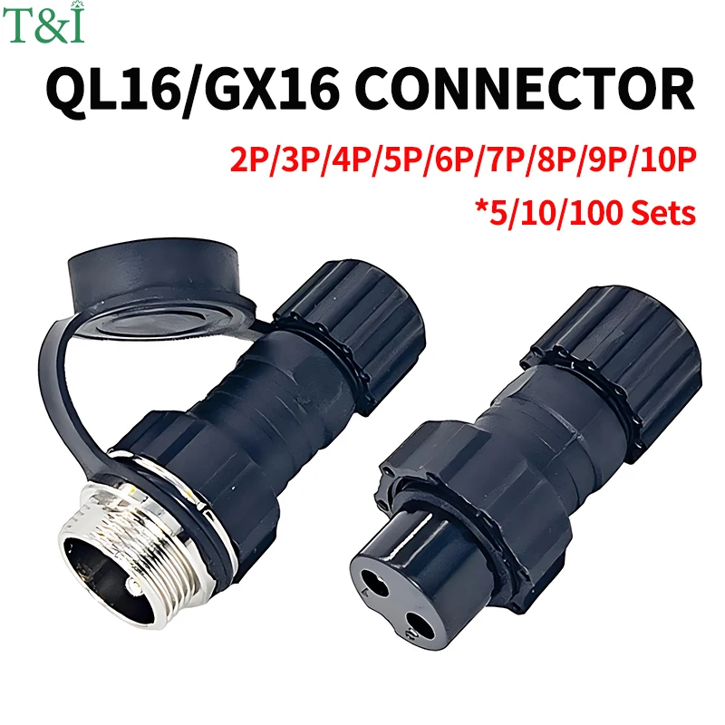 5-10-100-Sets-Waterproof-Aviation-Plug-Connector-GX16-QL16-2P-3P-4P-5P ...