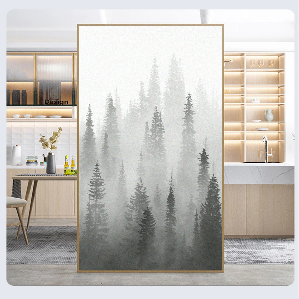 Privacy-Window-Film-Foggy-Forest-Decorative-Static-Cling-Glass-Sticker ...