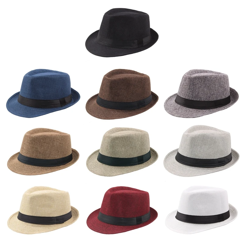 Sombrero-Fedora-de-paja-para-hombre-y-mujer-gorra-de-sol-cubana-Trilby ...